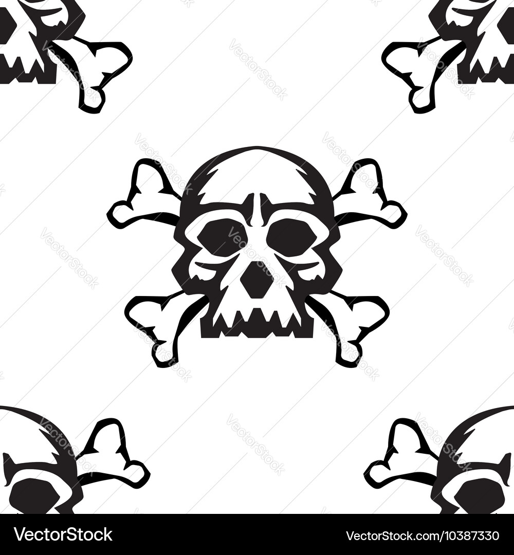 Skull seamless pattern Royalty Free Vector Image