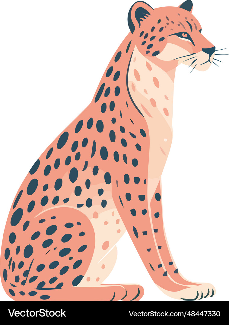 Spotted cheetah sitting in nature looking Vector Image
