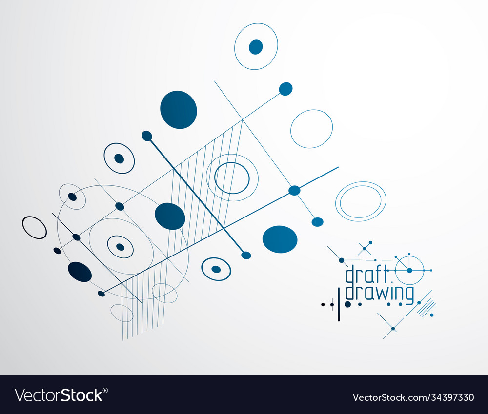 Technical plan abstract engineering draft for use Vector Image