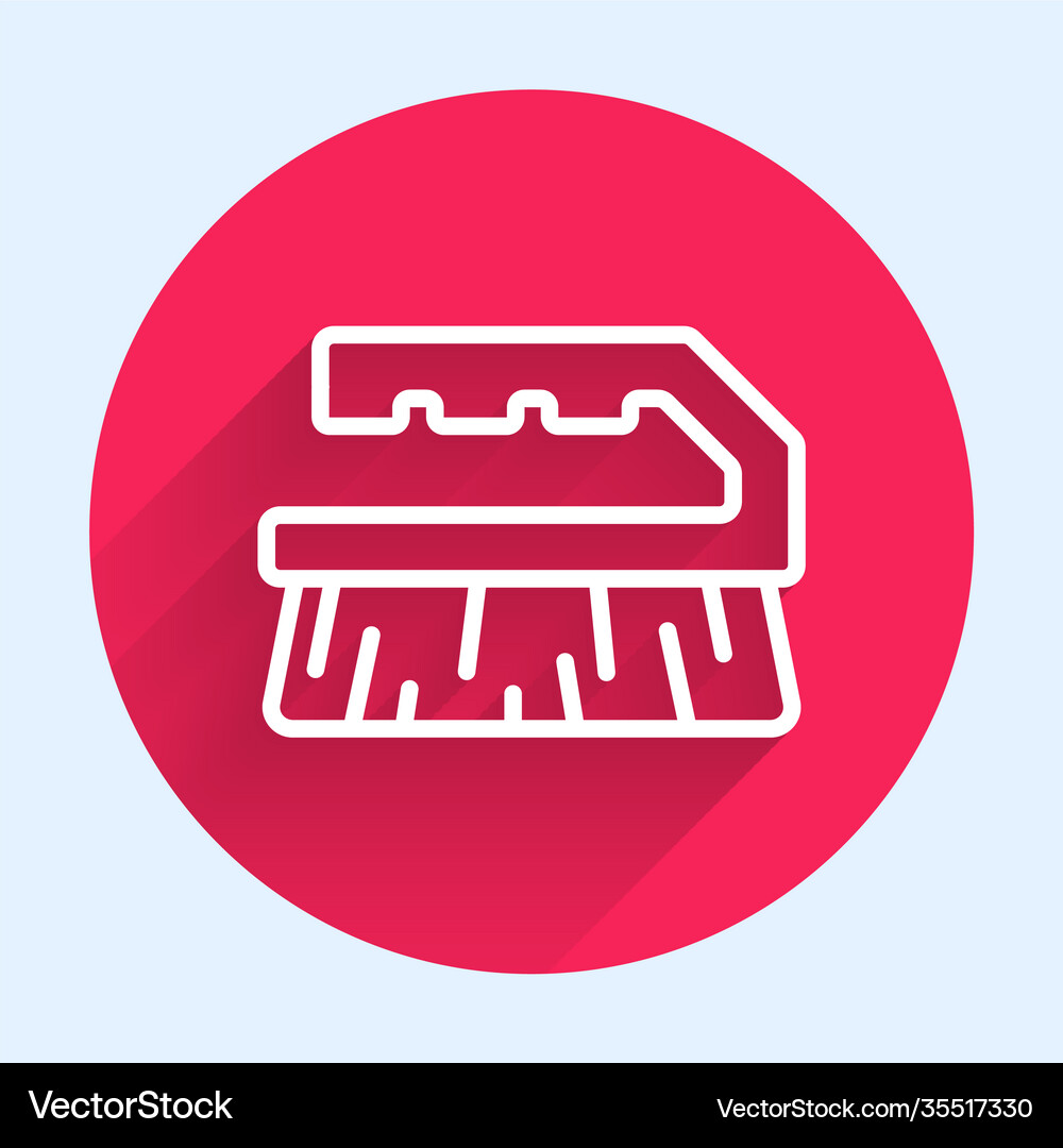 White line brush for cleaning icon isolated Vector Image