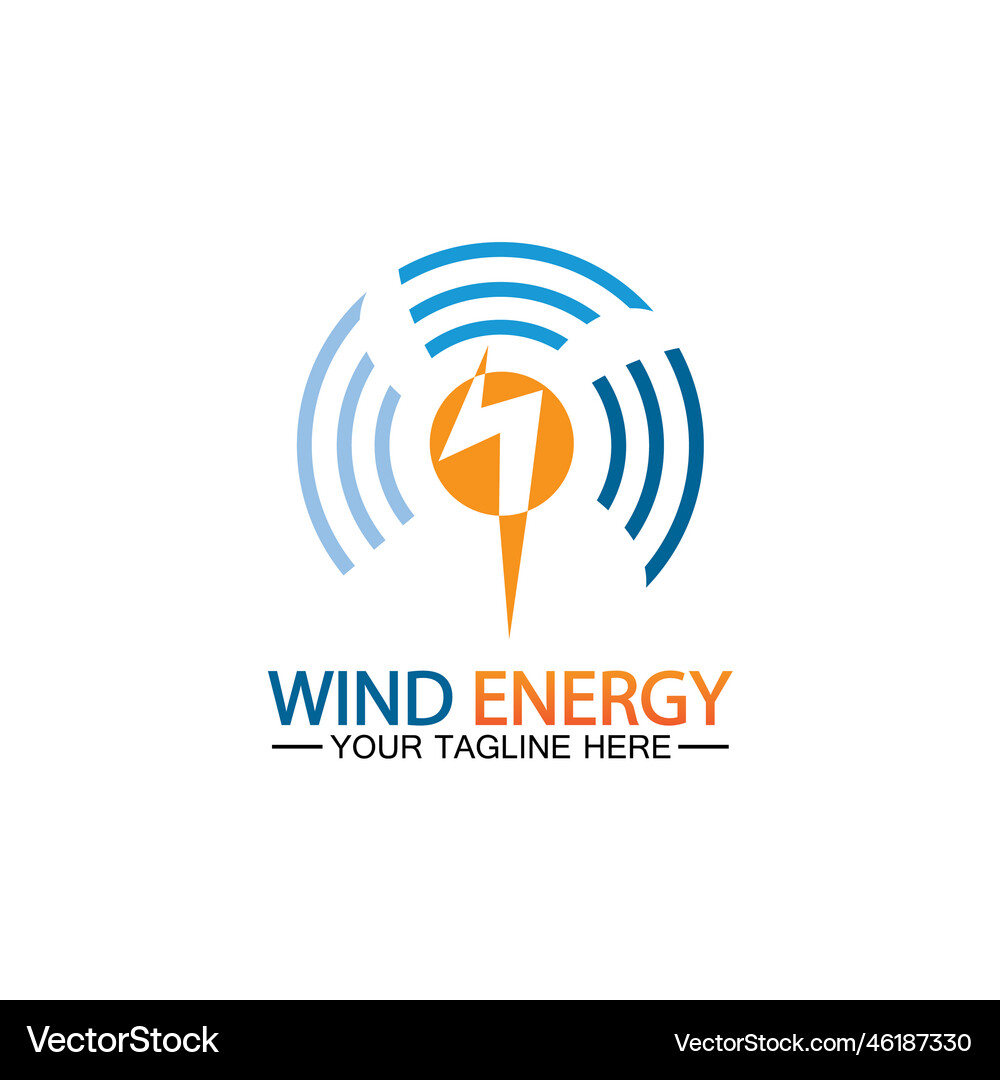 Wind energy logo renewable energy icon with Vector Image