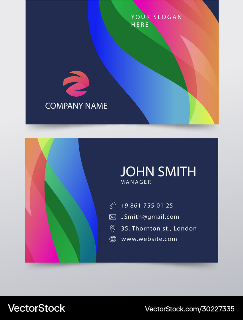 Abstract shapes business card pack Royalty Free Vector Image