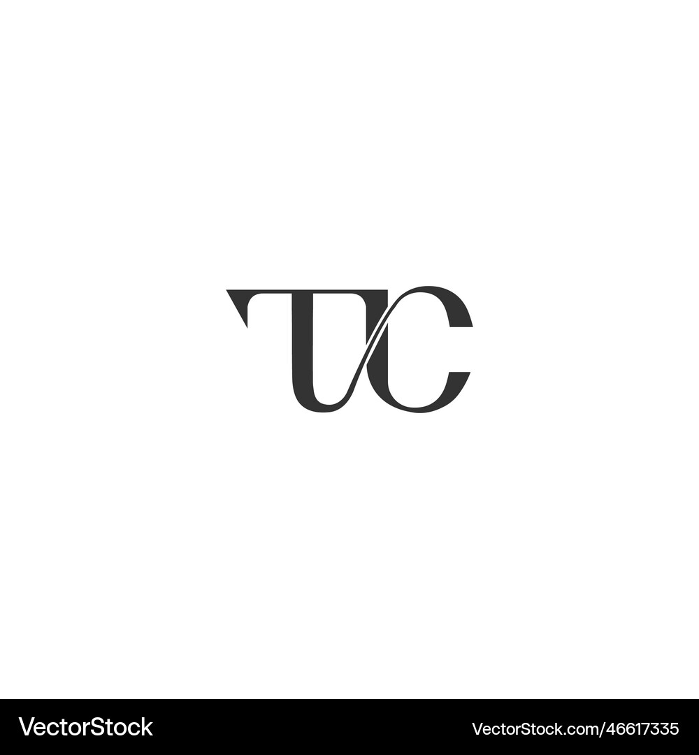 Alphabet initials logo ct tc c and t Royalty Free Vector
