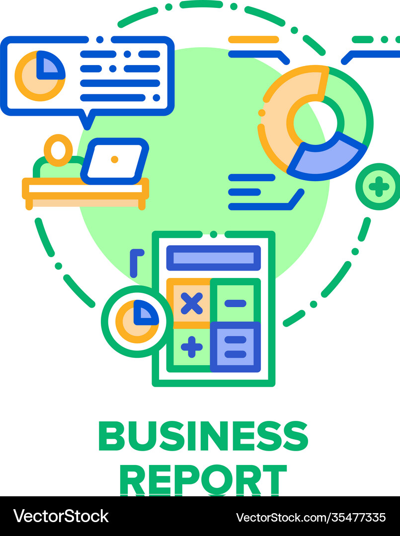 Business report concept color Royalty Free Vector Image