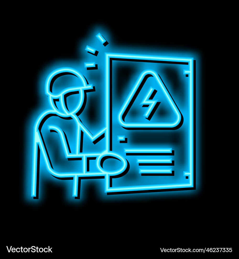 Emergency electricians neon glow icon Royalty Free Vector