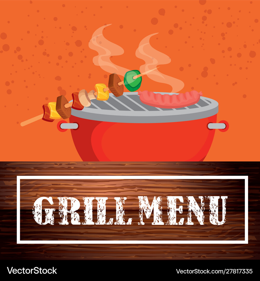 Grill menu with delicious food Royalty Free Vector Image