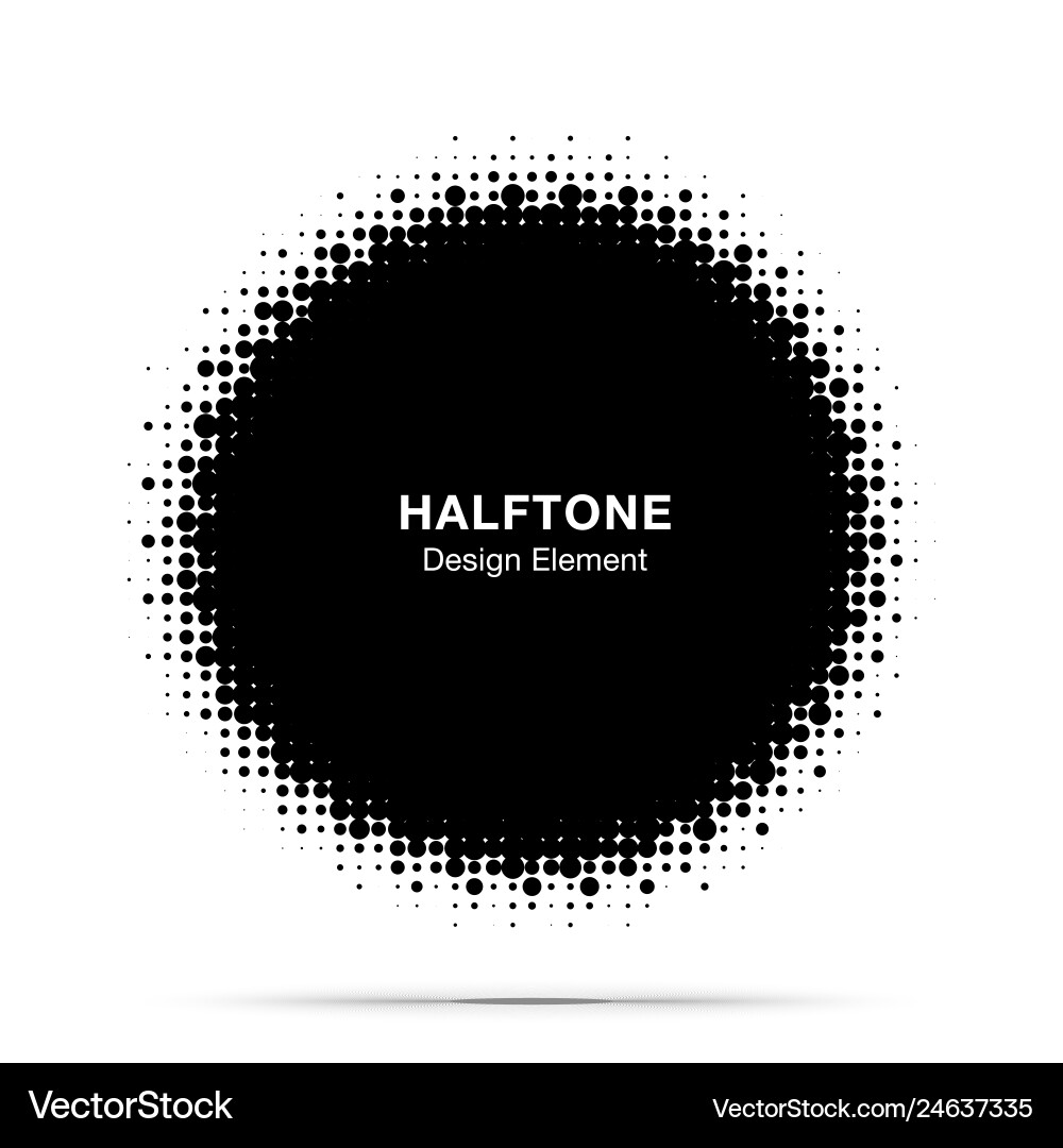 Halftone dots circle frame logo emblem design Vector Image