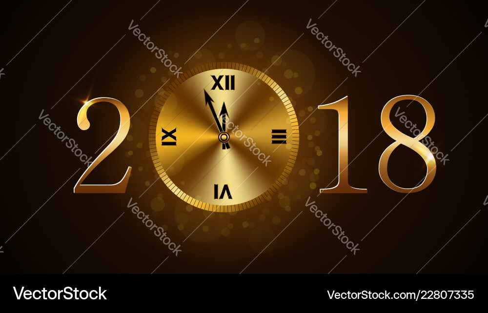 Happy new year background gold Royalty Free Vector Image