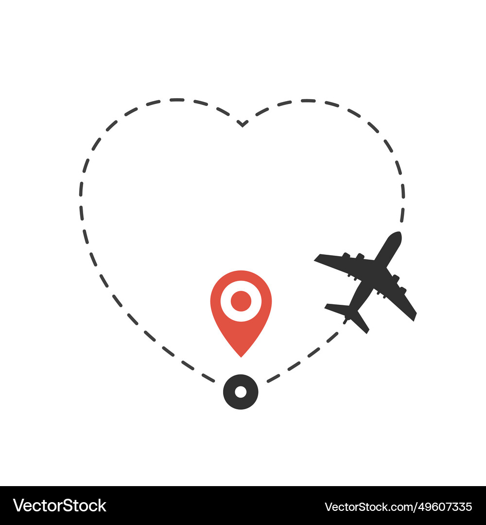 Love travel route Royalty Free Vector Image - VectorStock
