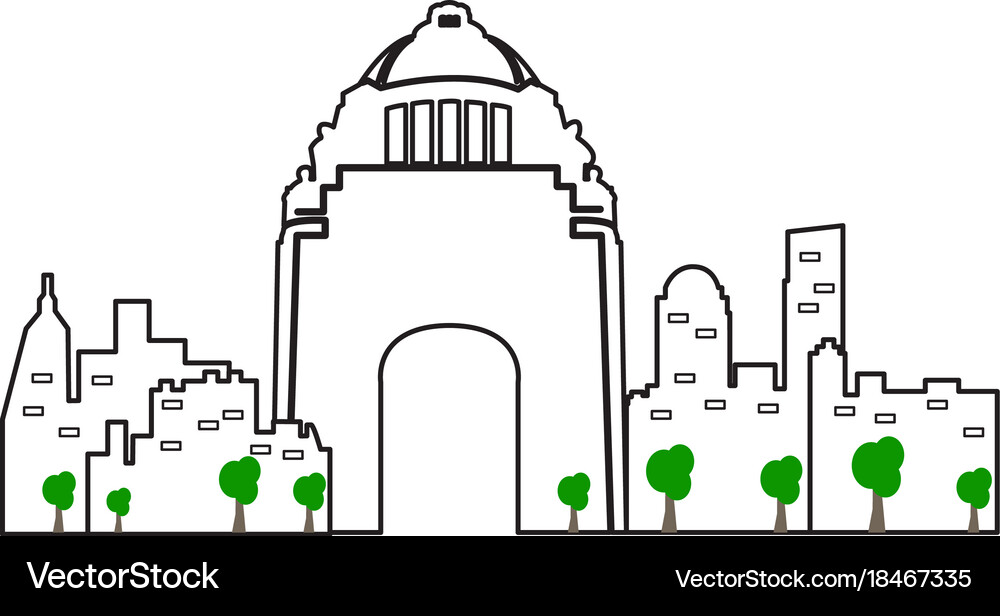 Mexico city cityscape Royalty Free Vector Image