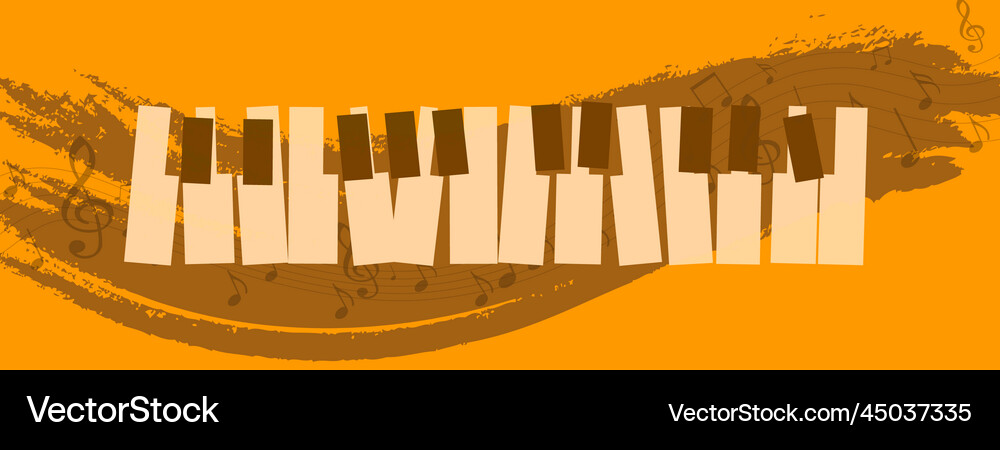 Piano keys brush banner Royalty Free Vector Image
