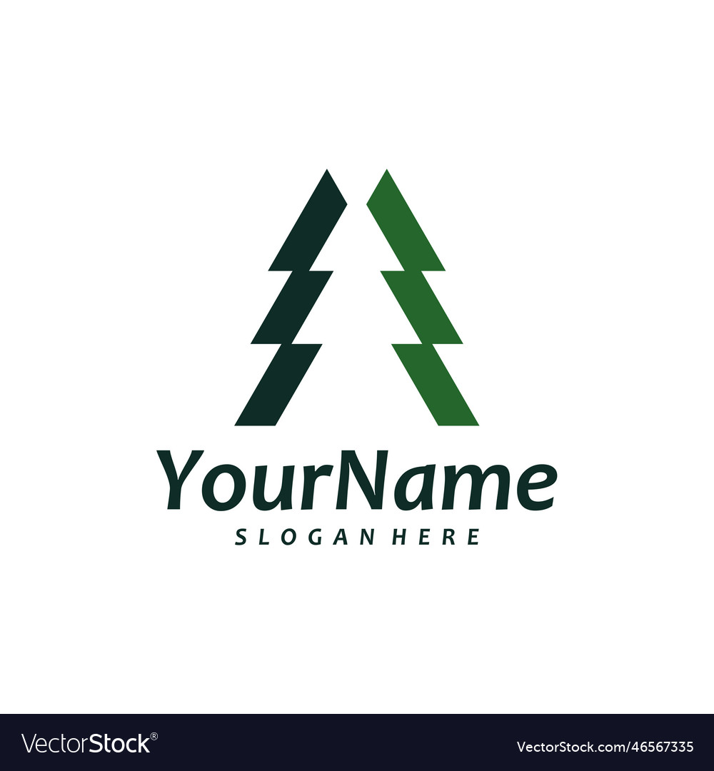 Pine tree logo template creative Royalty Free Vector Image