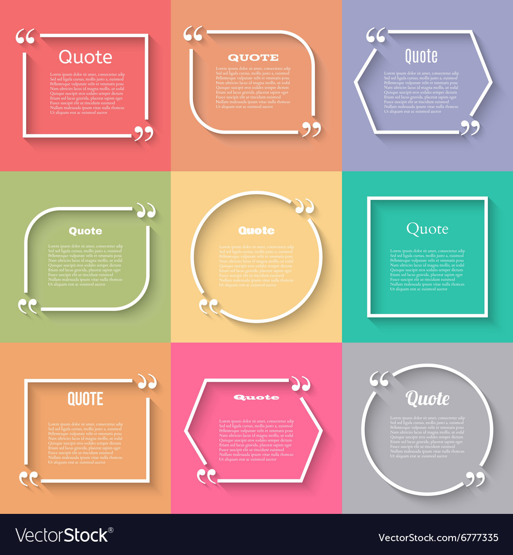 Quote blank template bubble empty Royalty Free Vector Image
