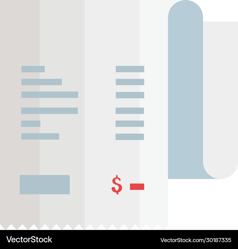 Receipt paper voucher isolated icon Royalty Free Vector