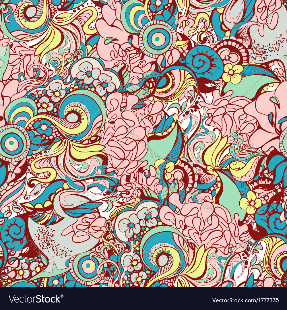 Seamless abstract hand-drawn waves pattern Vector Image