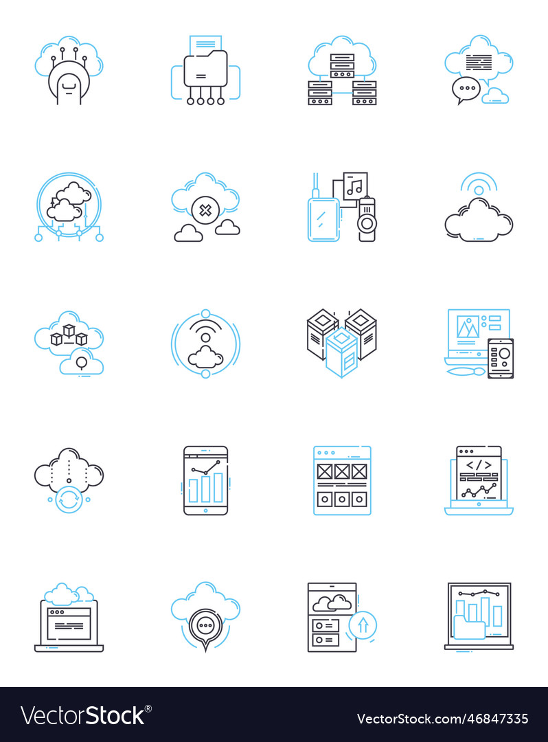 Social reality linear icons set community Vector Image Social reality linear icons set community Vector Image
