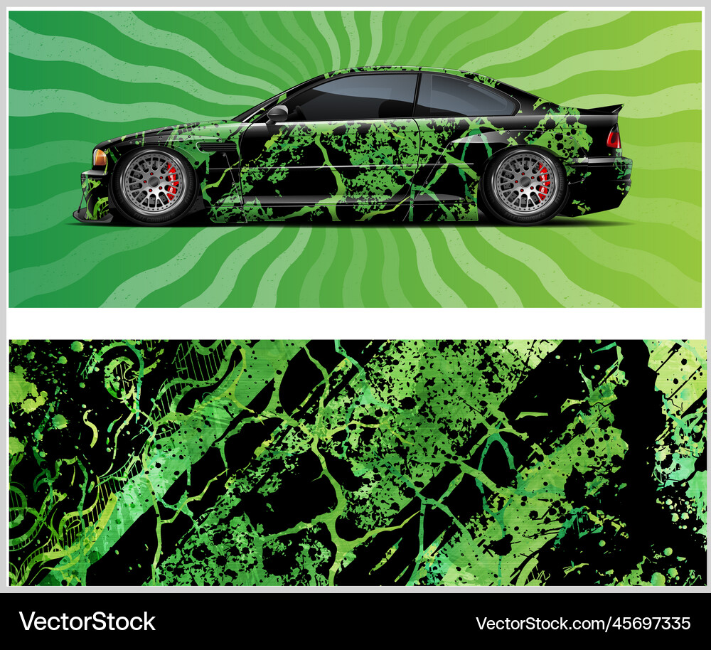 Vinyl vehicle wrap sticker design Royalty Free Vector Image