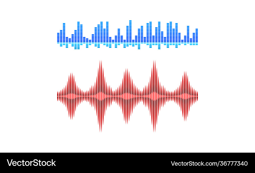 Acoustic waves as audible sound with compression Vector Image