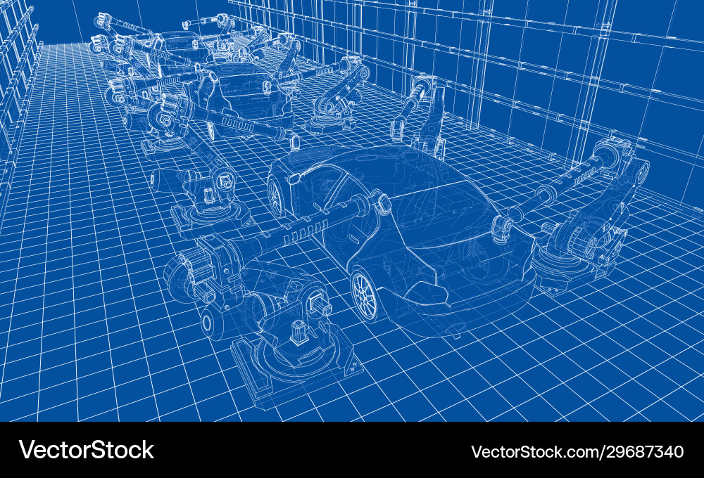 Assembly motor vehicle Royalty Free Vector Image
