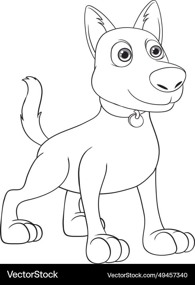 Cartoon dog standing and wagging tail Royalty Free Vector