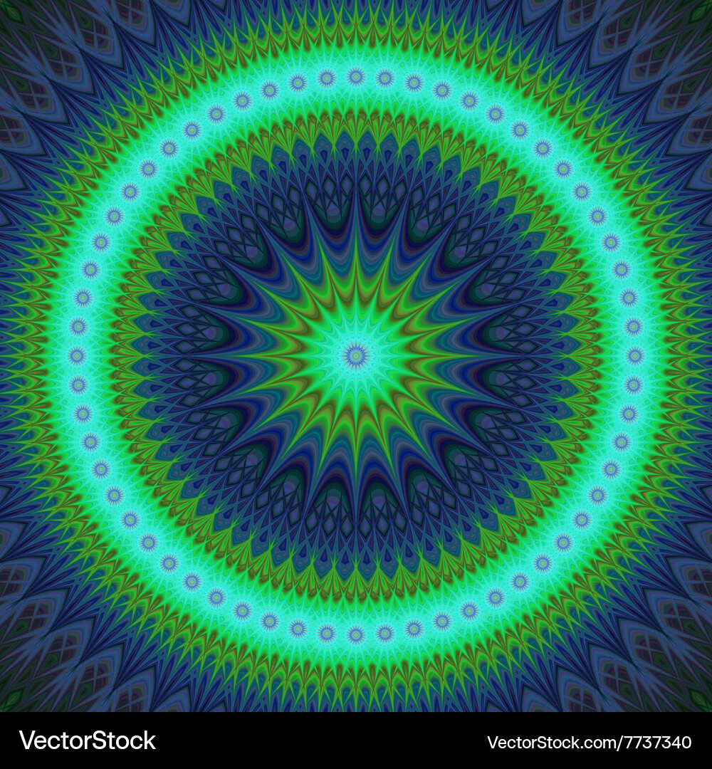 Cold winter star fractal mandala design Royalty Free Vector