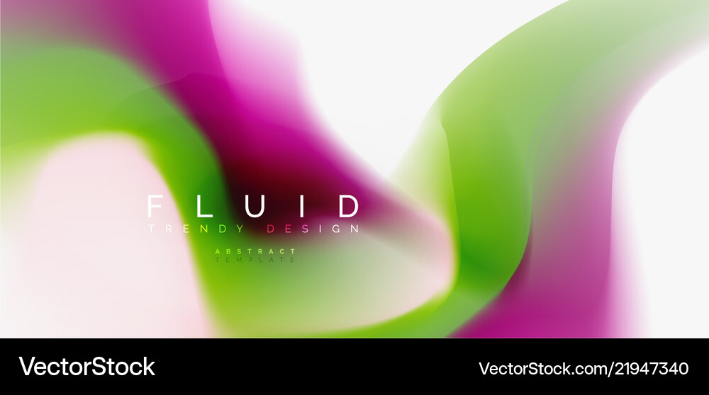 Color flowing wave trendy liquid design template Vector Image