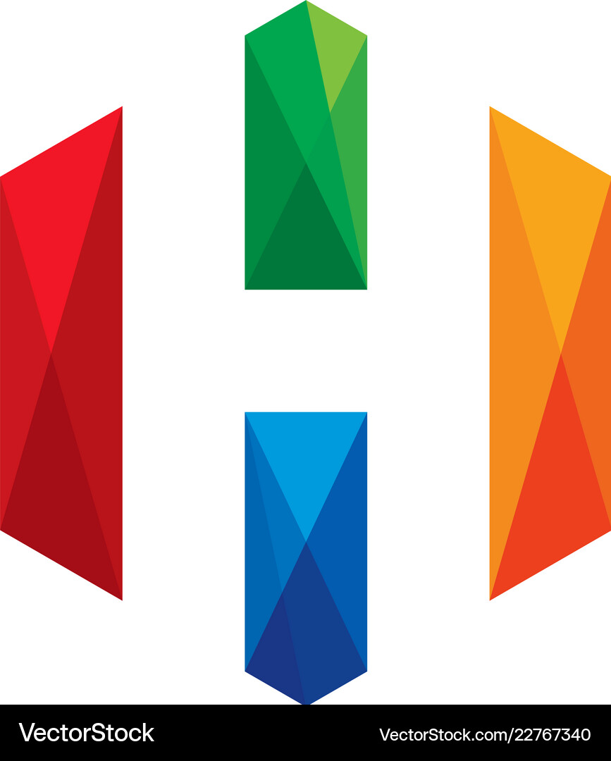 Color letter h logo icon design Royalty Free Vector Image