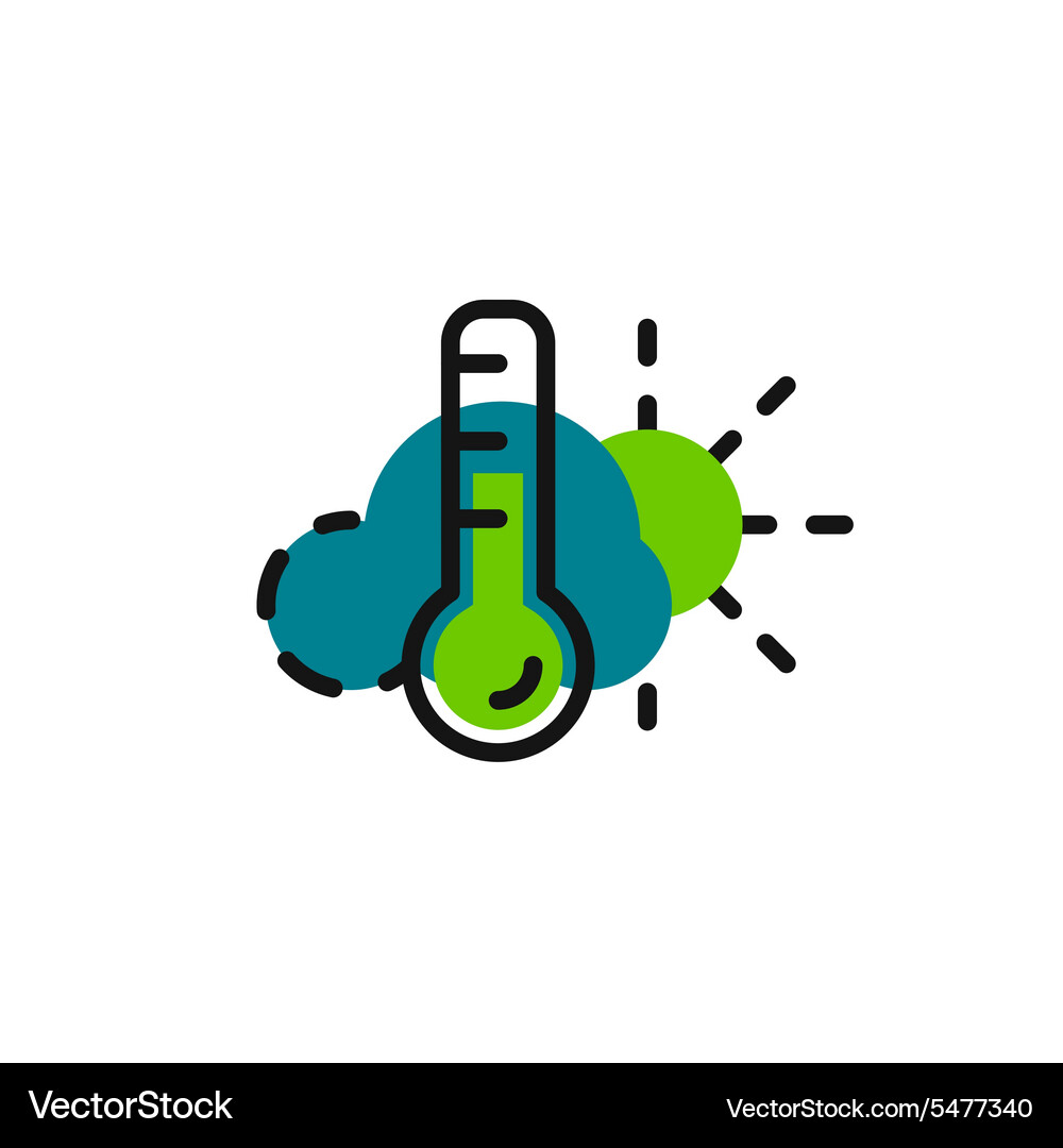 Color line icon for flat design weather Royalty Free Vector