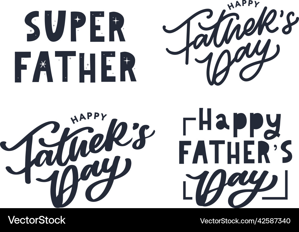 Happy fathers day calligraphy greeting card Vector Image