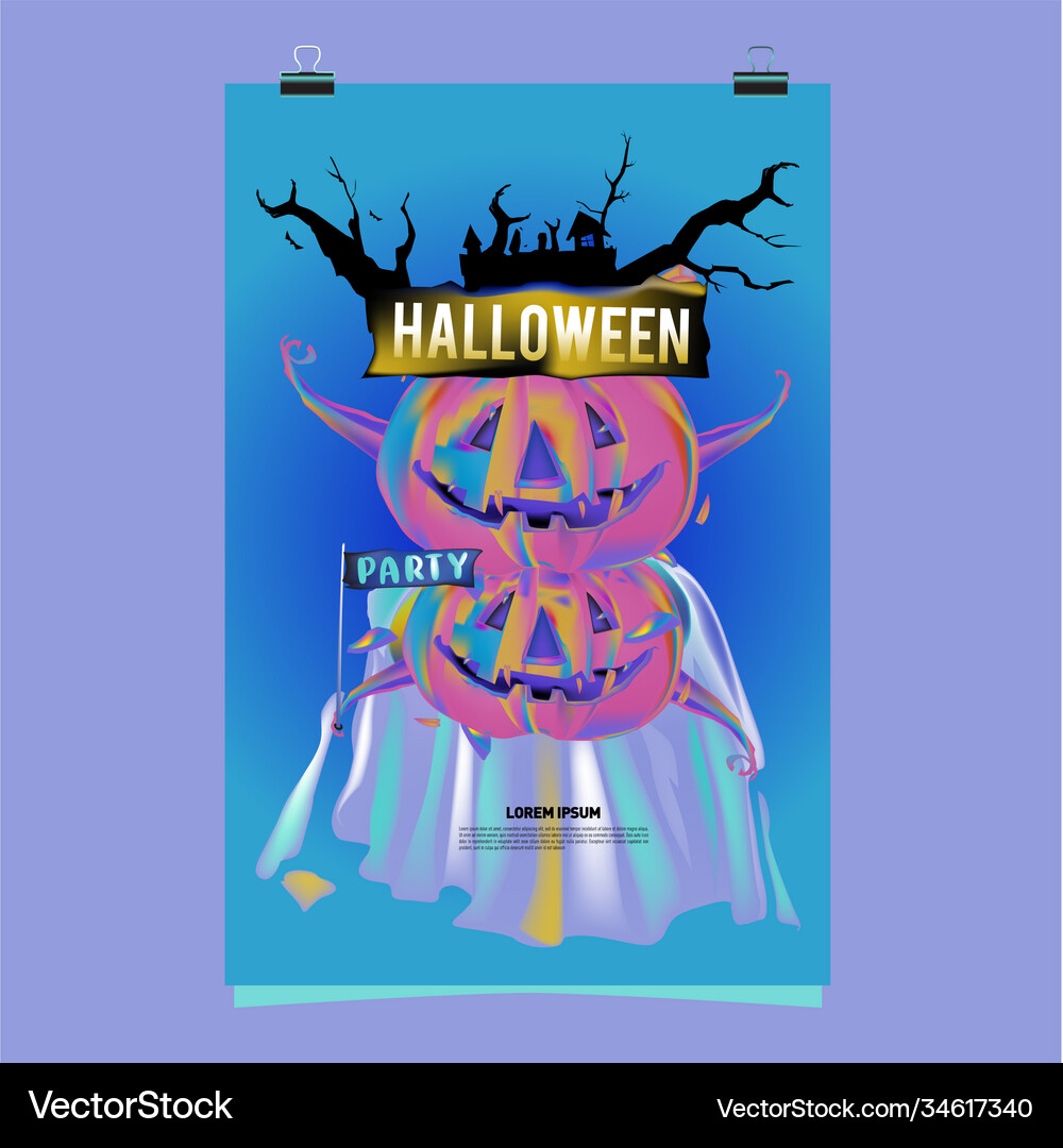 Happy halloween poster party Royalty Free Vector Image