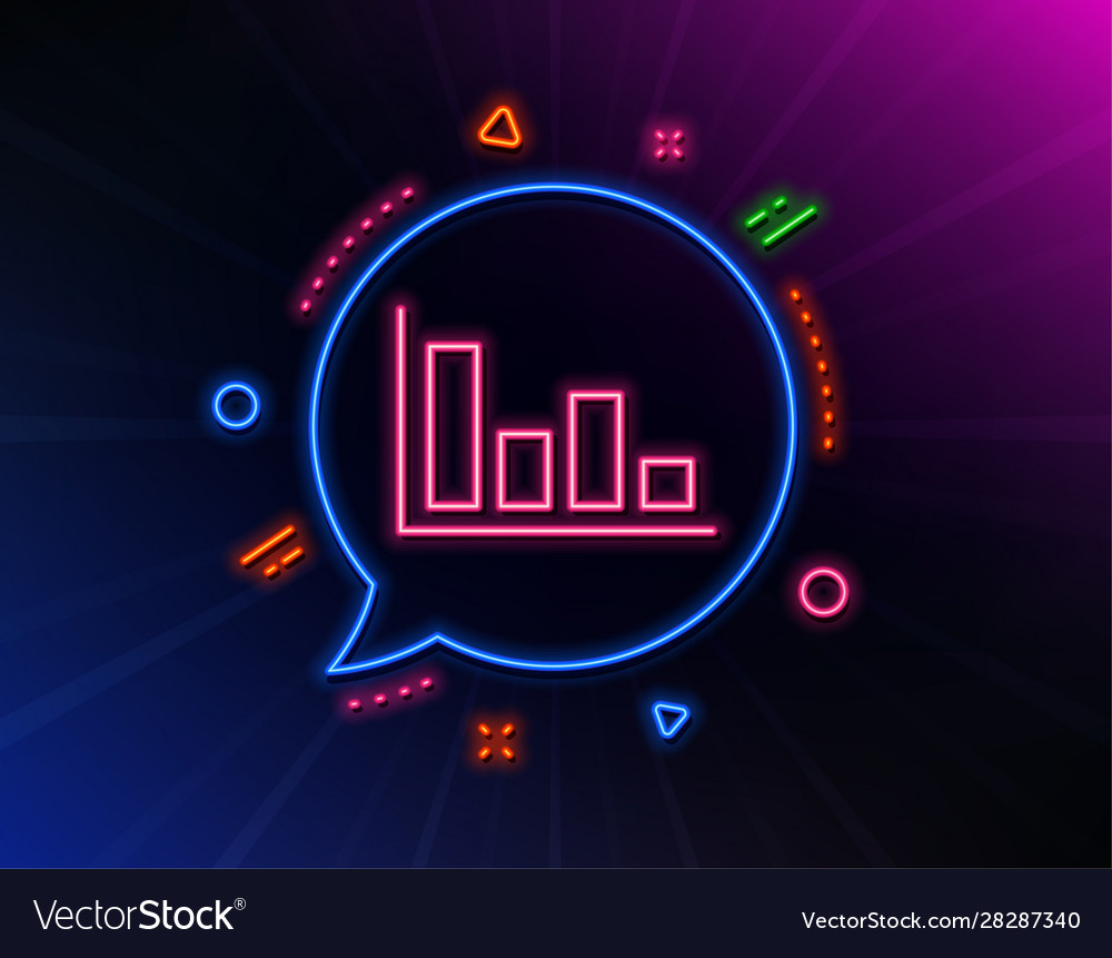 Histogram chart line icon financial graph Vector Image