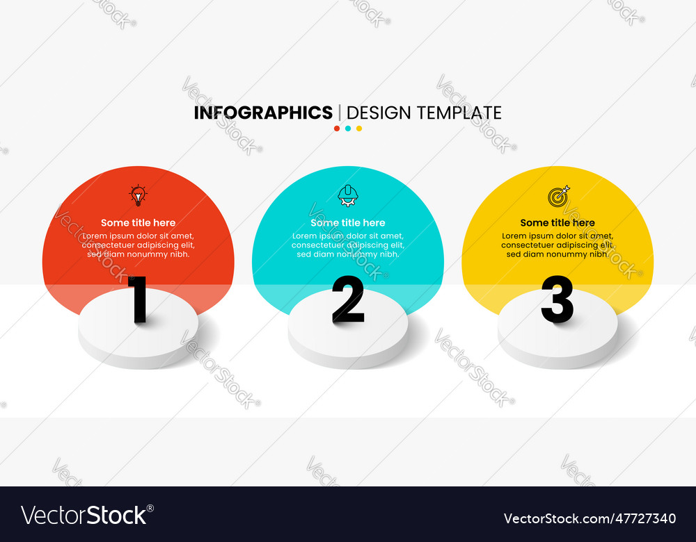 Infographic template 3 isometric circular Vector Image