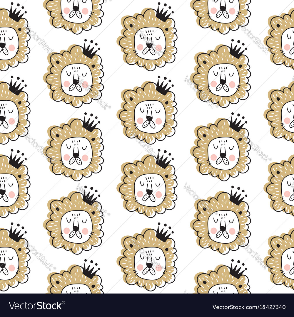 Lion king pattern Royalty Free Vector Image - VectorStock