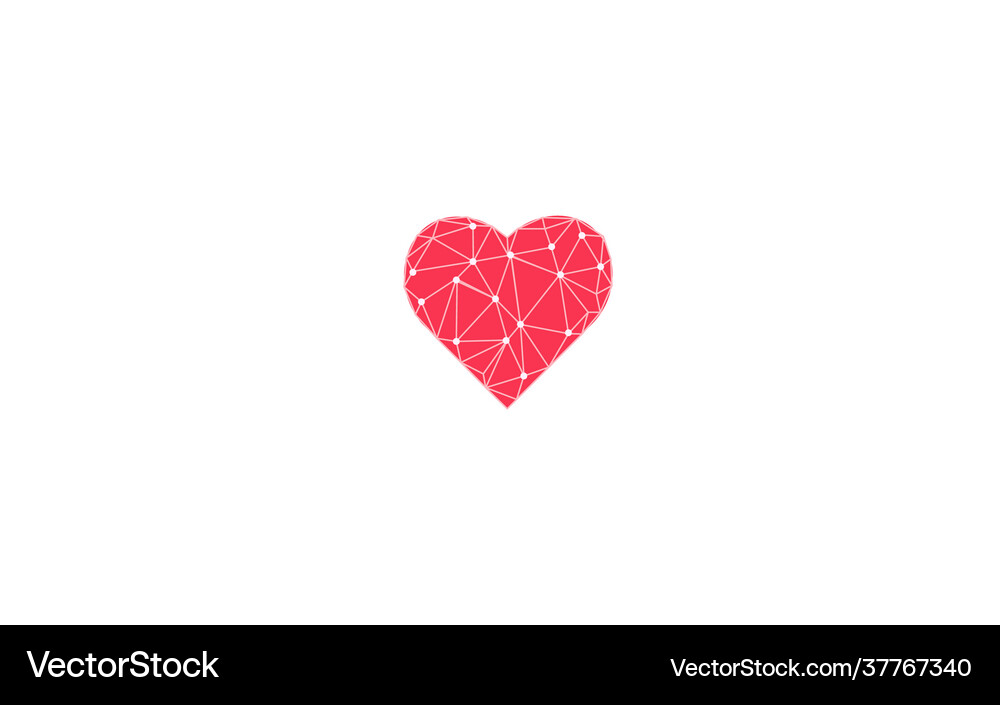 Low poly heart symbol like concept romantic love Vector Image