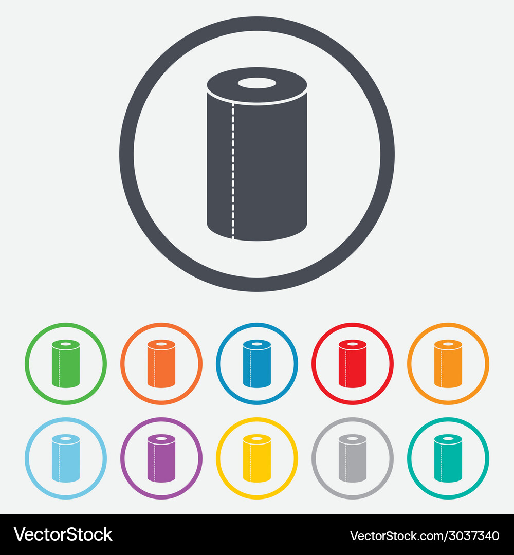Paper towel sign icon kitchen roll symbol Vector Image
