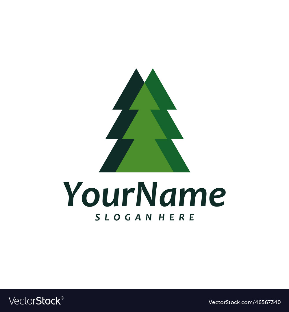Pine tree logo template creative tree logo Vector Image
