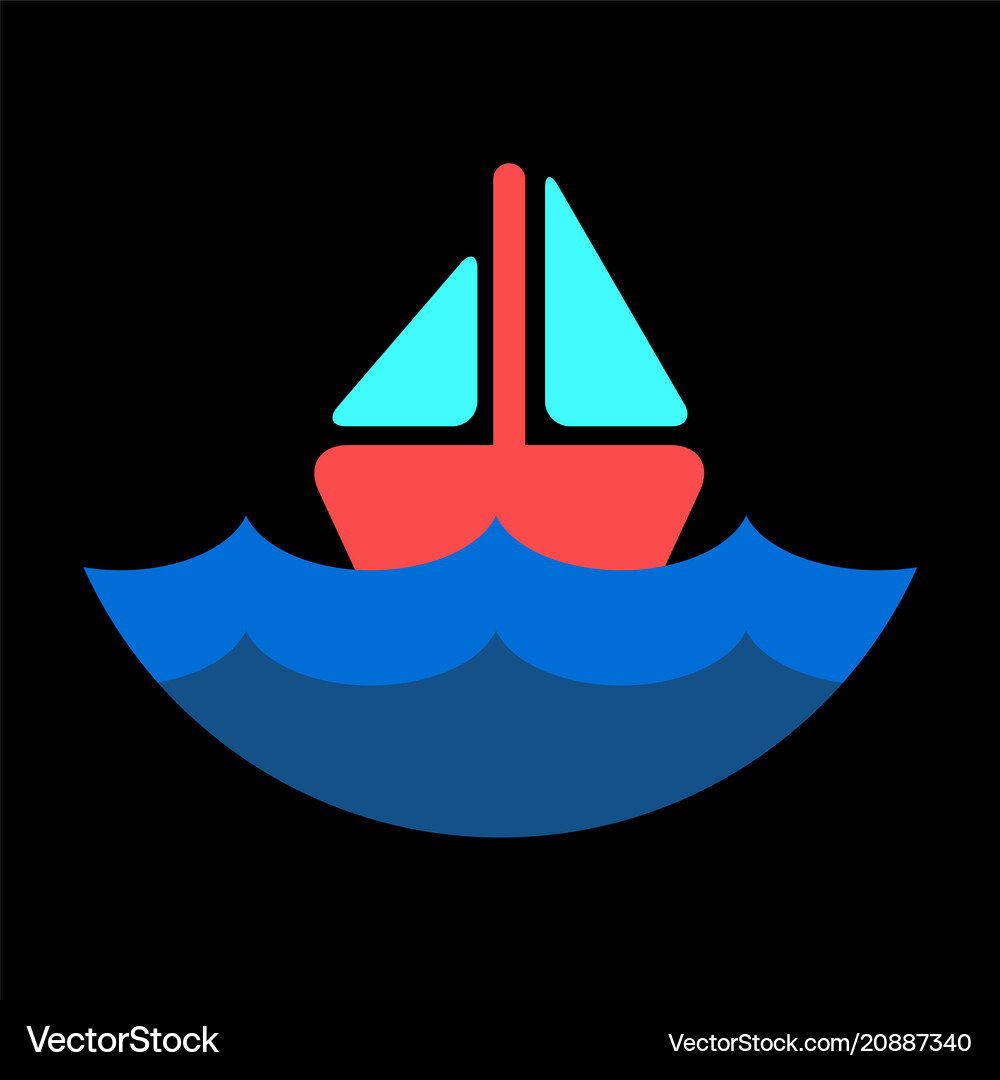 Ship icon flat pictograph on background symbol Vector Image