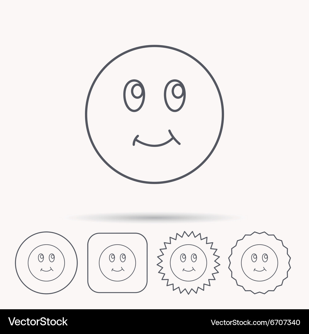 Smile icon positive happy face sign Royalty Free Vector