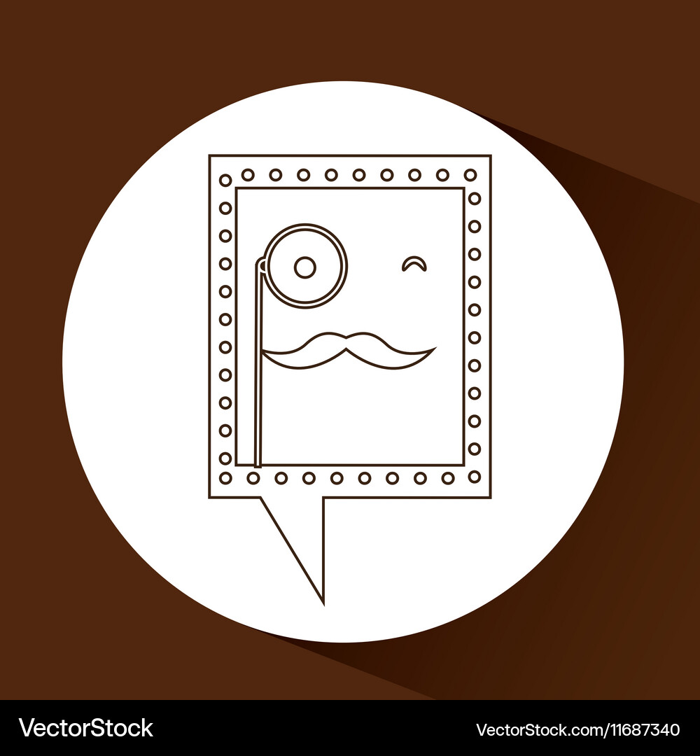 Symbol hipster monocle and mustache icon Vector Image
