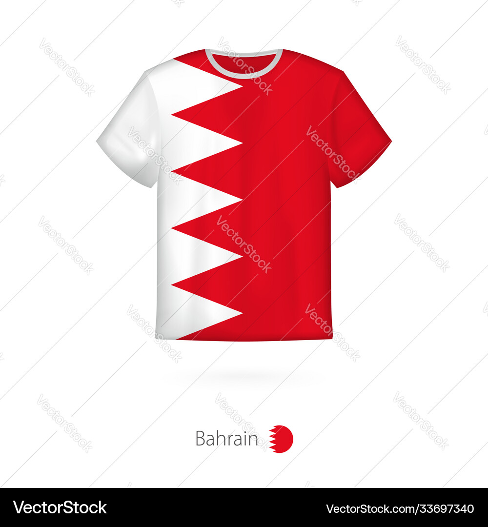 T-shirt design with flag bahrain Royalty Free Vector Image