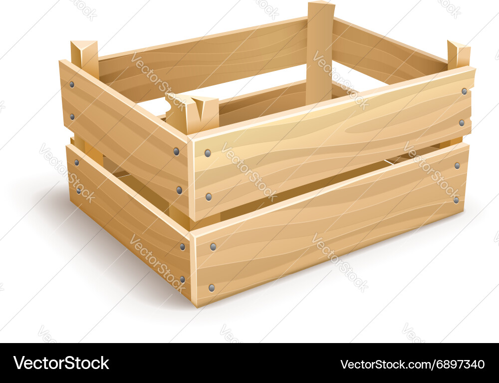 Wooden box for fruits Royalty Free Vector Image