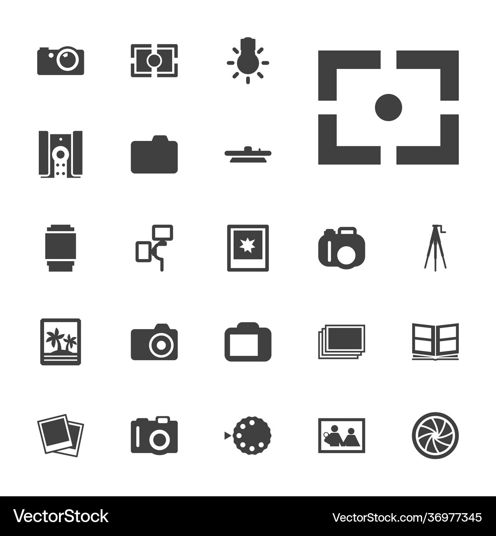 22 photography icons Royalty Free Vector Image