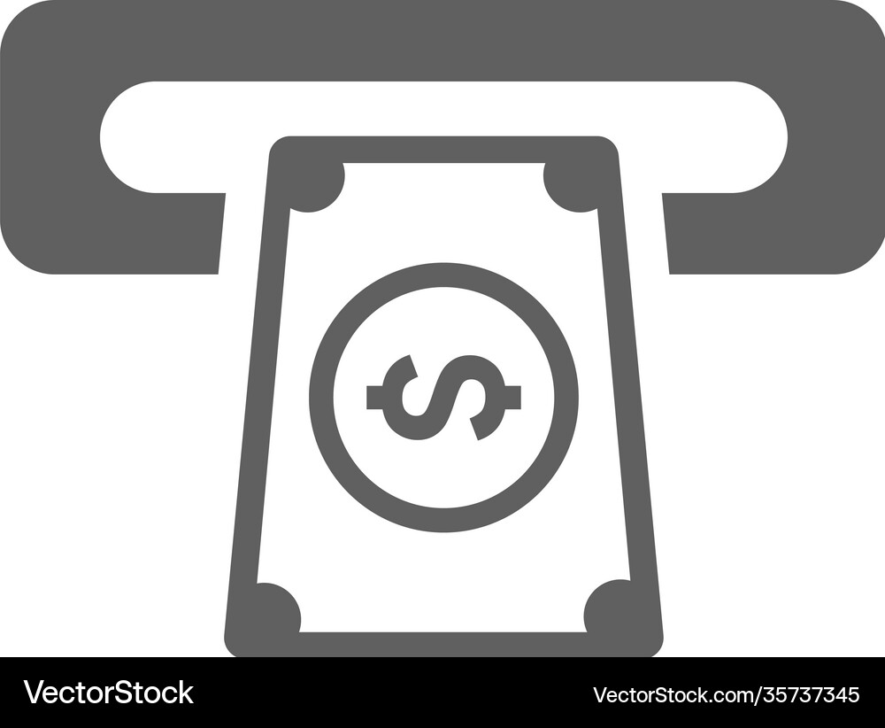 Atm withdraw transaction icon gray color Vector Image