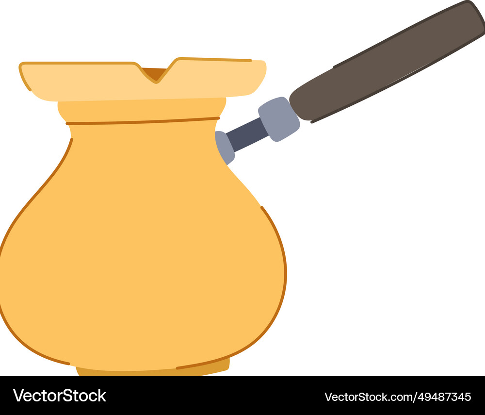 Caffeine turkish cezve coffee cartoon Royalty Free Vector