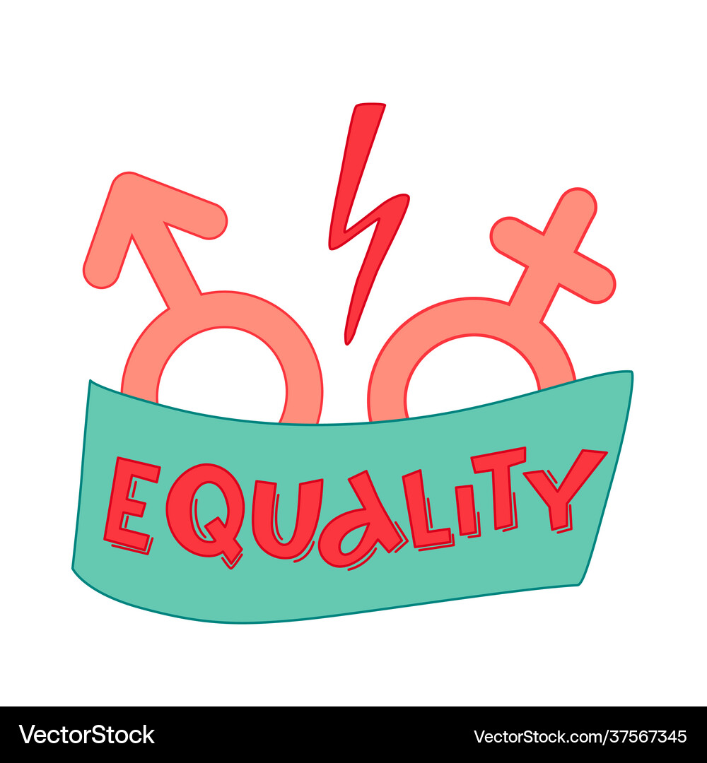 Feminist and equality handwritten phrase slogan Vector Image