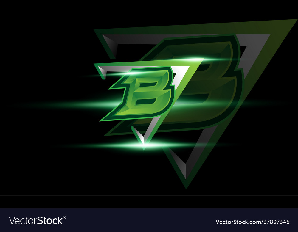 Initial b with shield letter monogram Royalty Free Vector