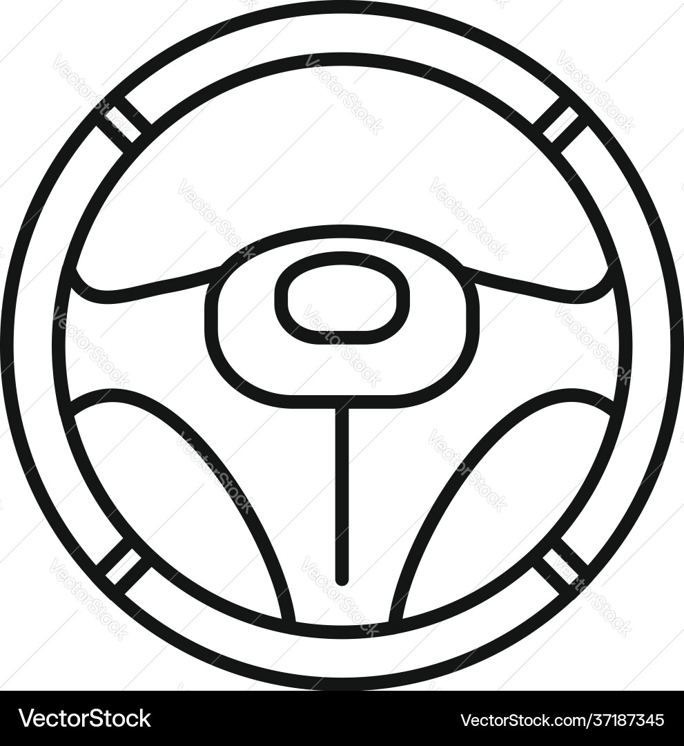 Leather steering wheel icon outline style Vector Image