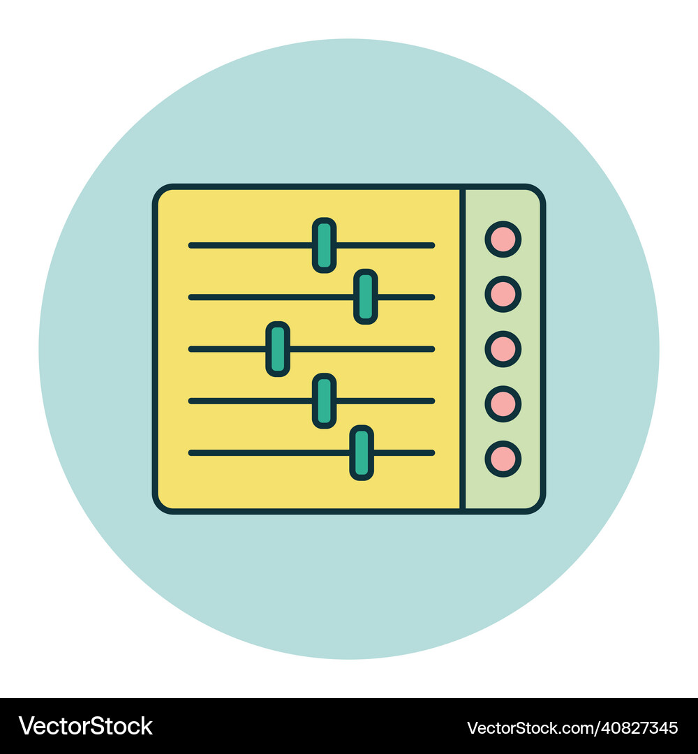 Mixing console color icon graph symbol for music Vector Image