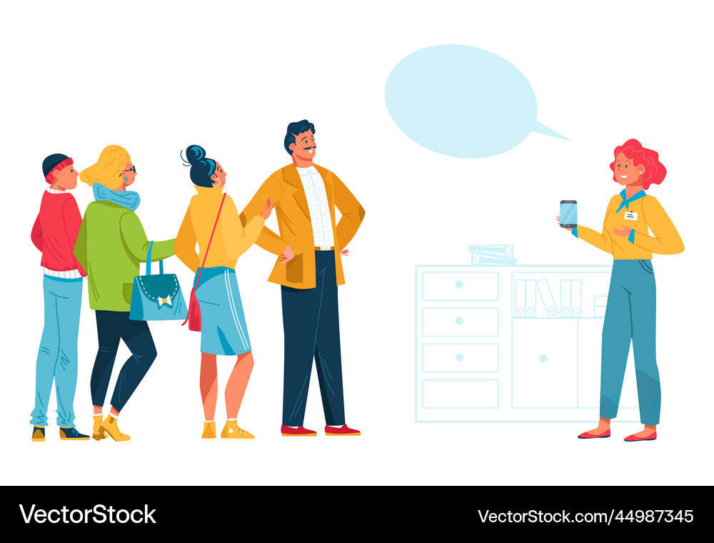 Professional woman manager sell smartphone device Vector Image