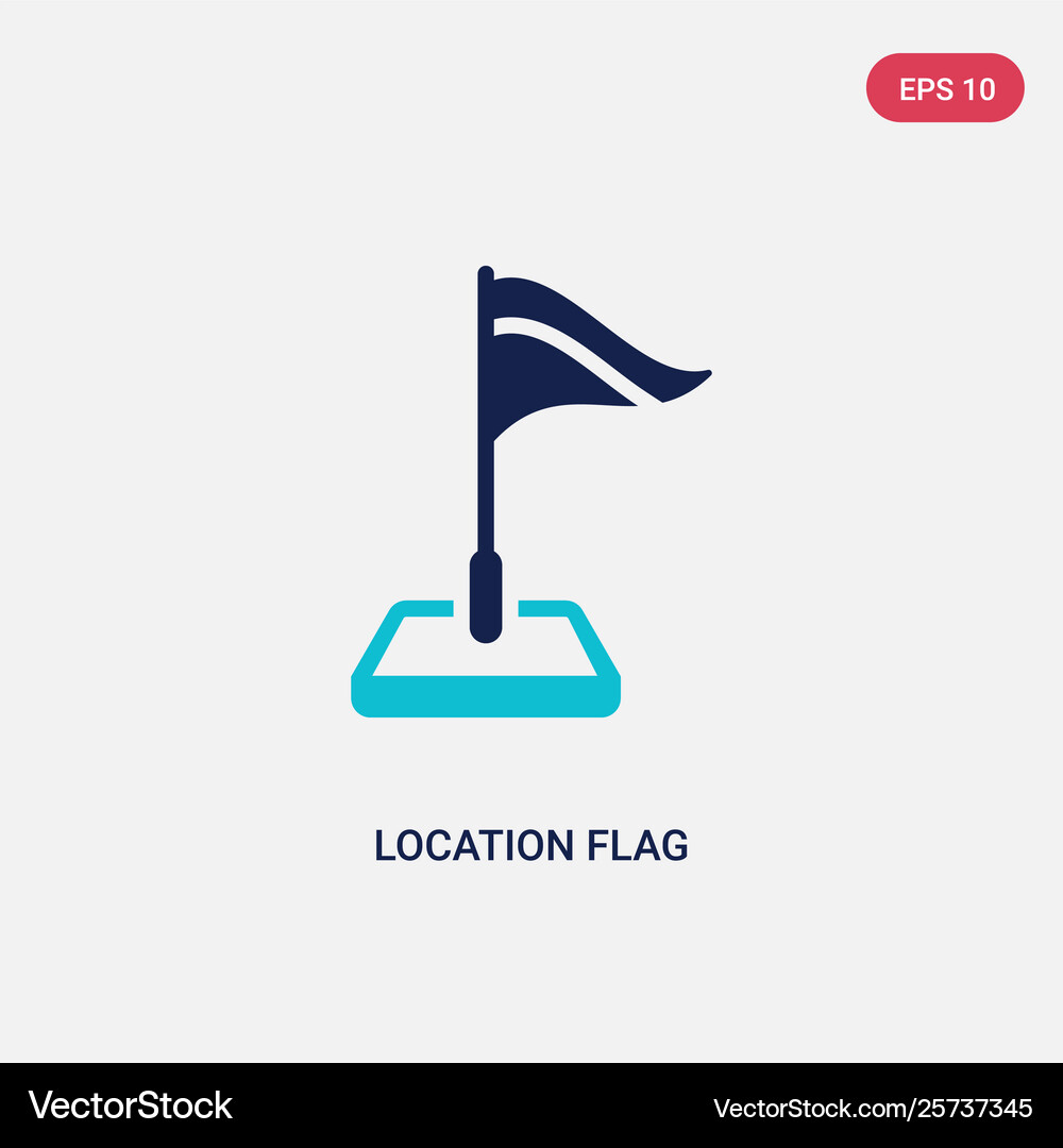 Two color location flag icon from education Vector Image